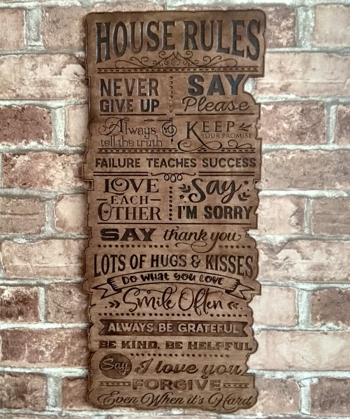 Big House Rules Sign Wood Family House Rules House Rules - Etsy