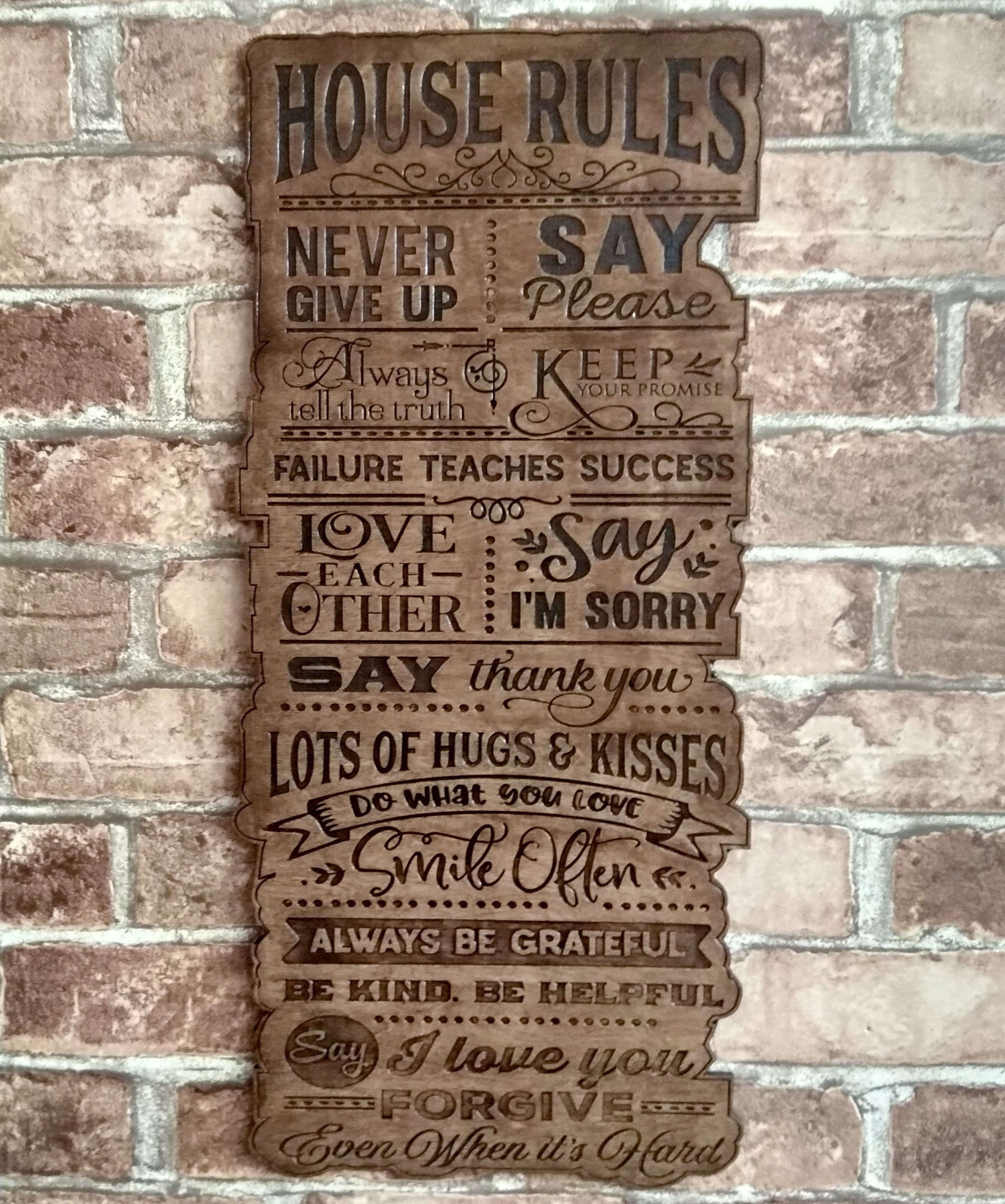Big House Rules Sign Wood Family House Rules House Rules - Etsy