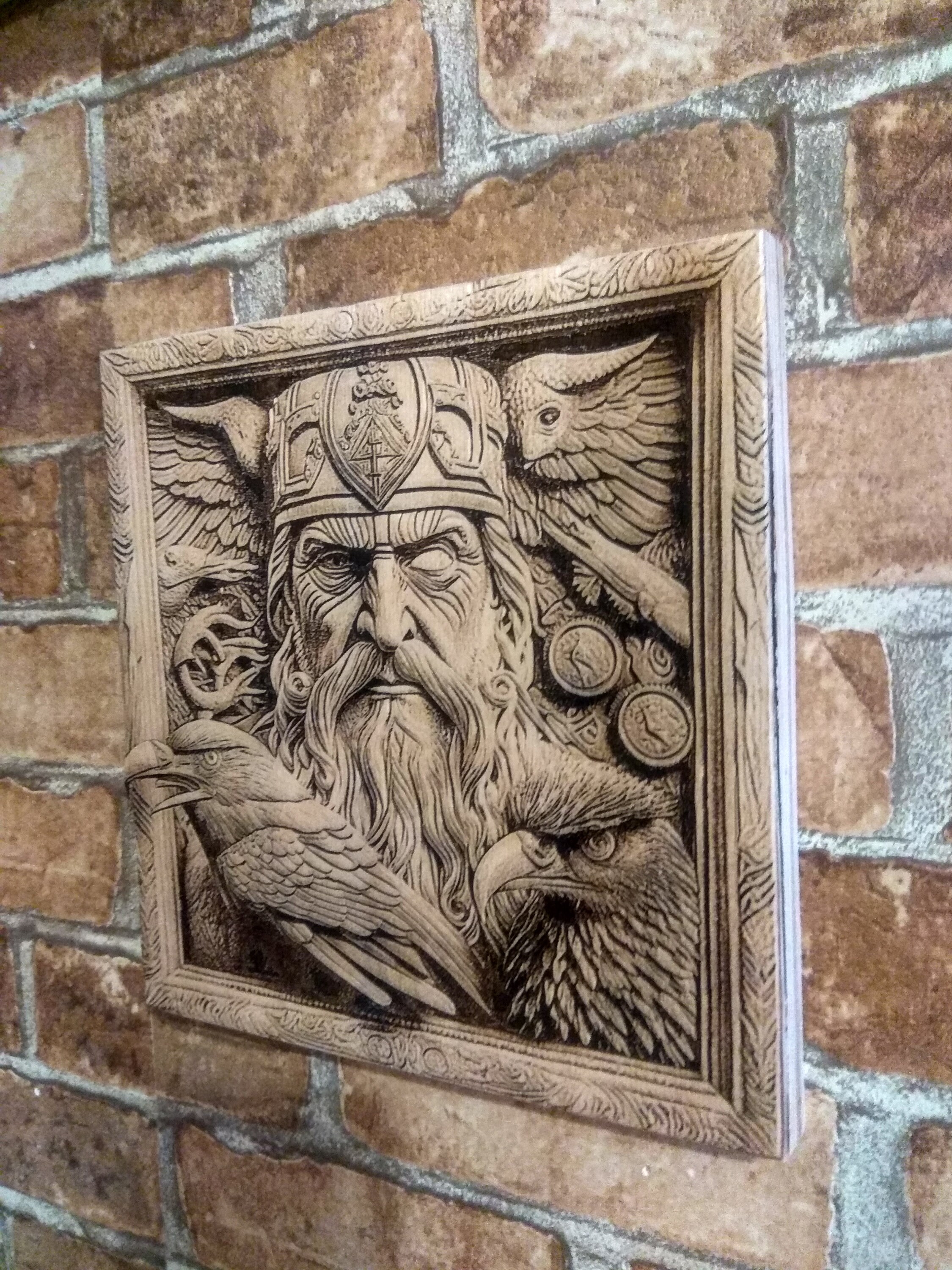 Wood Burning Odin Art Norse Mythology Viking Decor Wood - Etsy