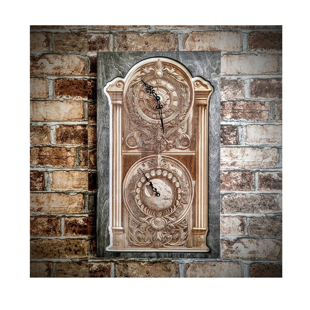 Wooden Wall Clock, Moon Phase Clock, Unique Wall Clock. - Etsy