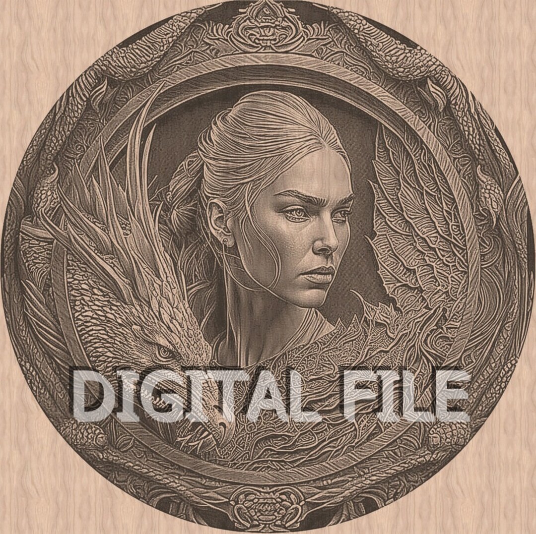 Laser Engraving Files, Dragon and Girl, 3D Illusion, Wood Engraving ...