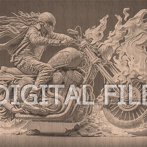 Laser Engraving Files, Ghost Rider, 3D Illusion, Wood Engraving ...