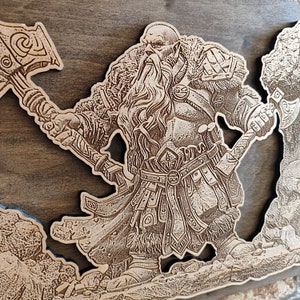 Dwarf, Laser Engraving Fantasy Art, Game Room Decor. - Etsy
