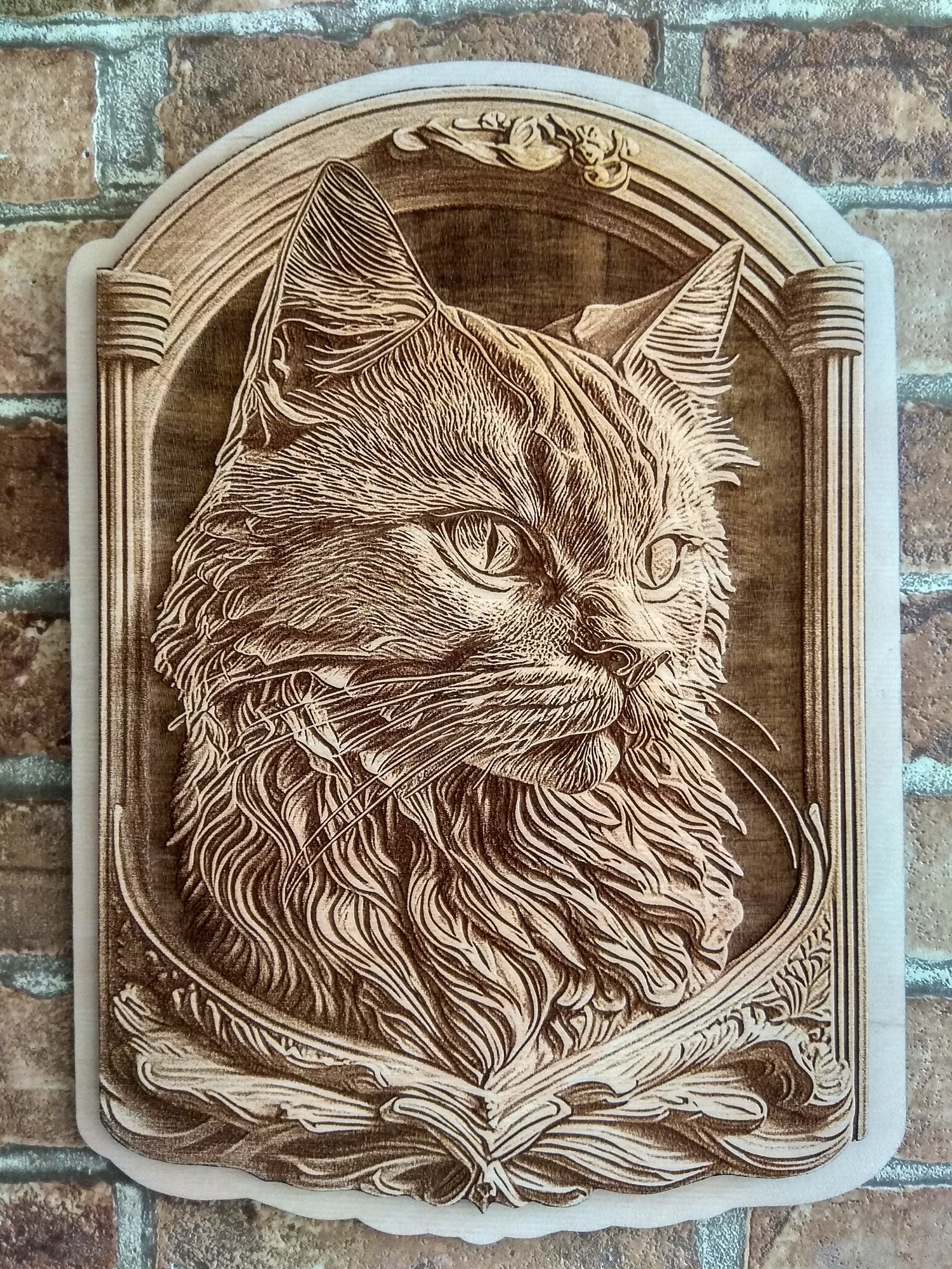 Funny Cat, 3D Illusion, Wood Laser Engraving Cat Lover Gift. - Etsy
