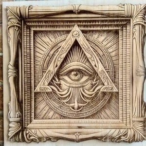 Eye of Providence, All Seeing Eye, 3D Illusion Laser Engraved Wall Art ...