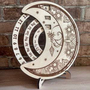 Wooden Perpetual Calendar, Yearly Wall Calendar, 2025 Wall Calendar ...