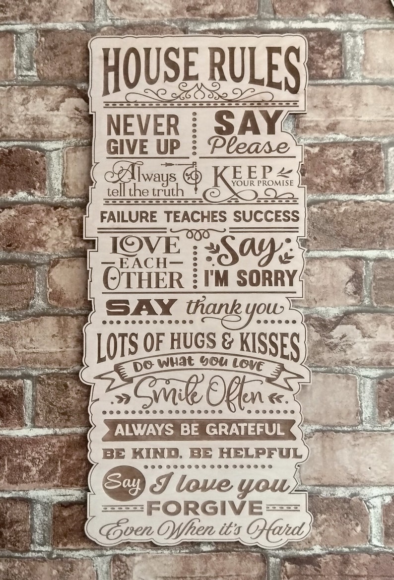 Big House Rules Sign Wood Family House Rules House Rules - Etsy