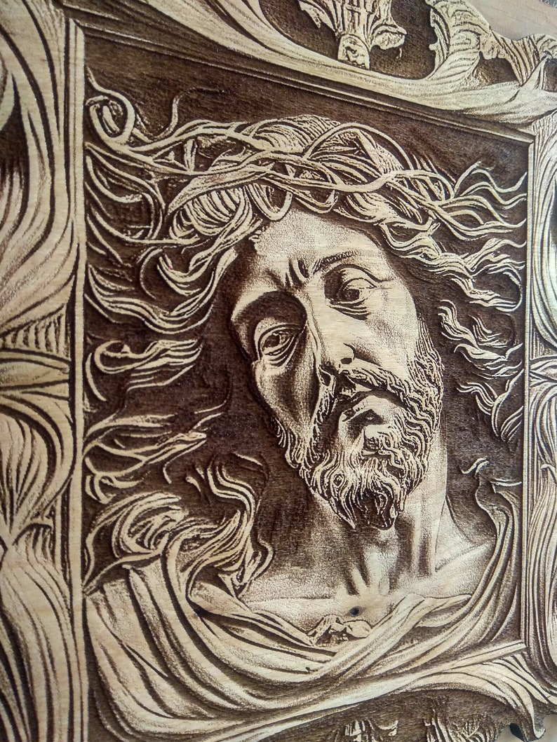 Jesus Christ Wooden Art Catholic Icons Laser Engraving - Etsy