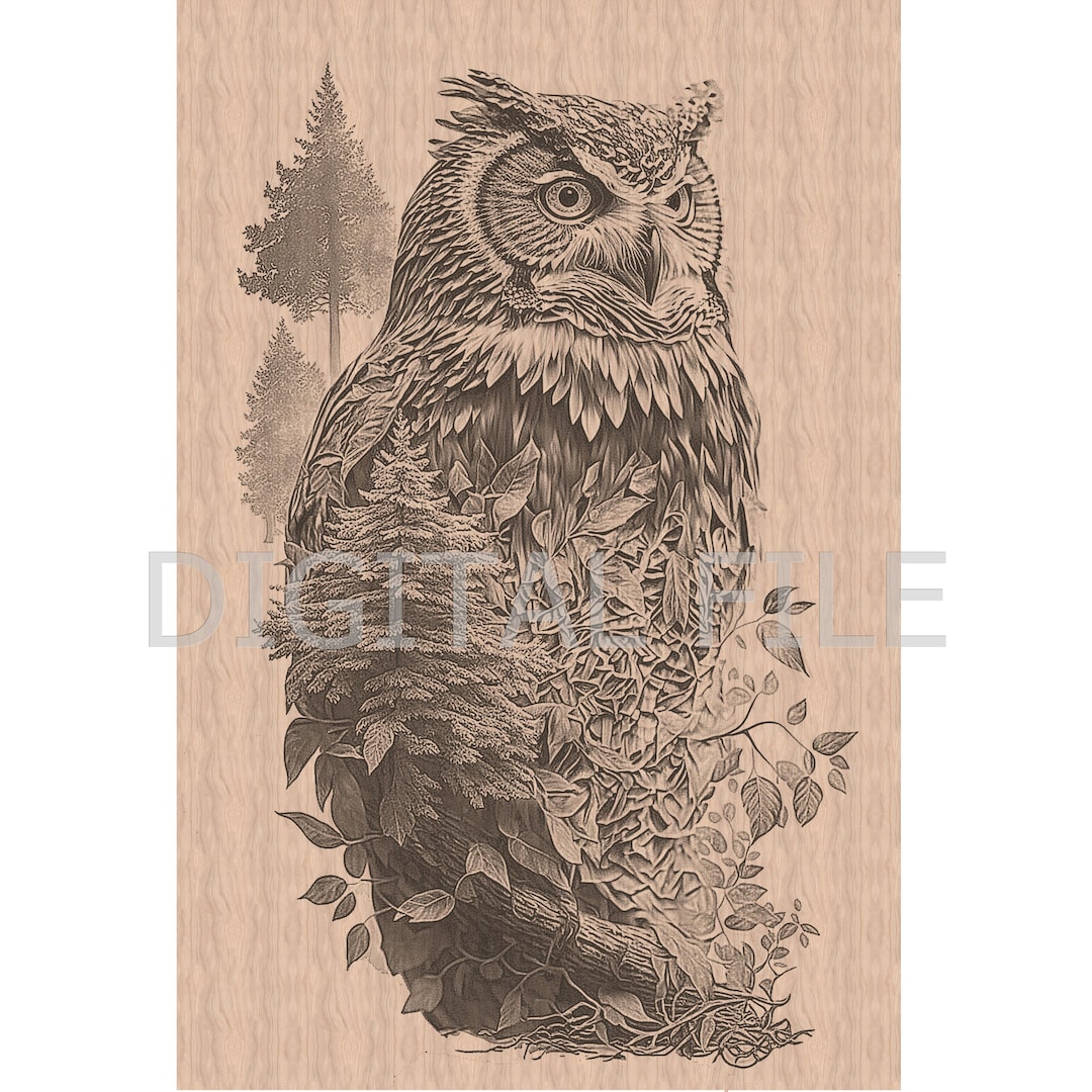 Laser Engraving Files, Owl, 3D Illusion, Wood Engraving, Glowforge ...