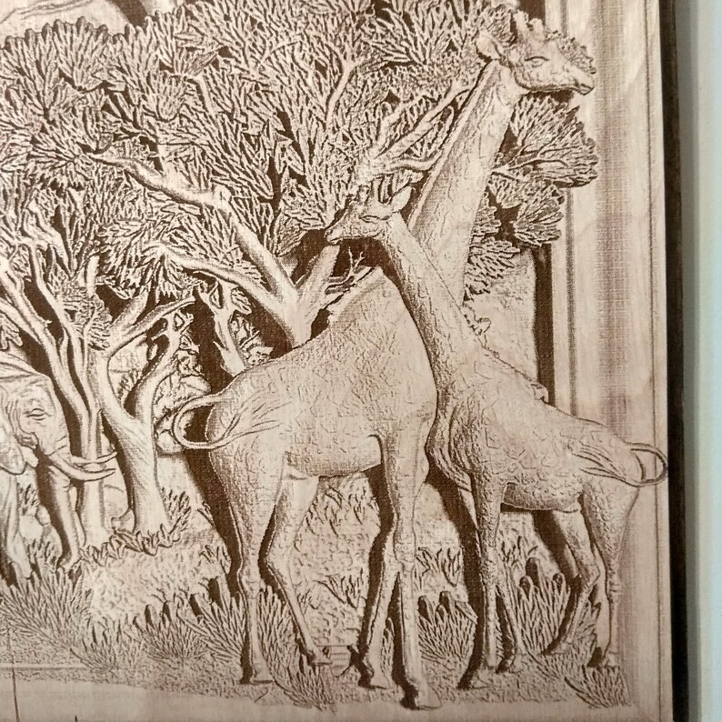 Wood Burning Safari Wall Art Baby Elephant Decor 3D Optical - Etsy