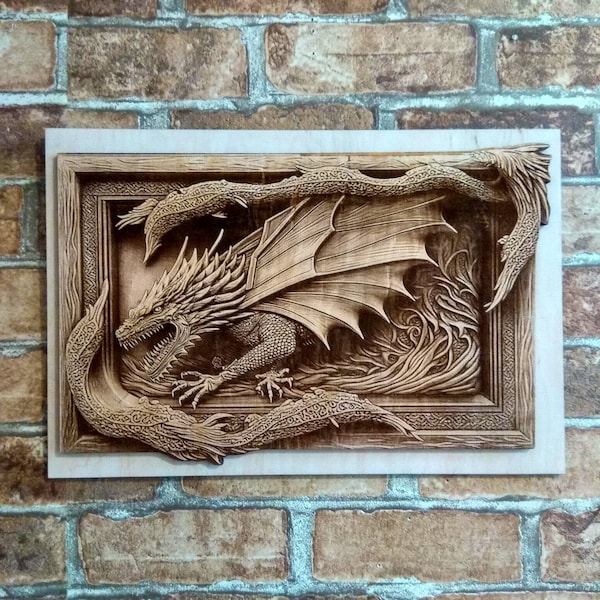 Wood Burning Dragon Art - Etsy