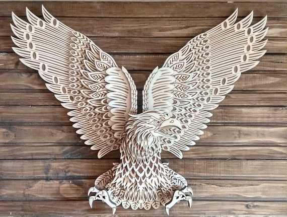 Bald Eagle Wood Wall Hanging 3D Eagle Wall Decor Multilayer | Etsy