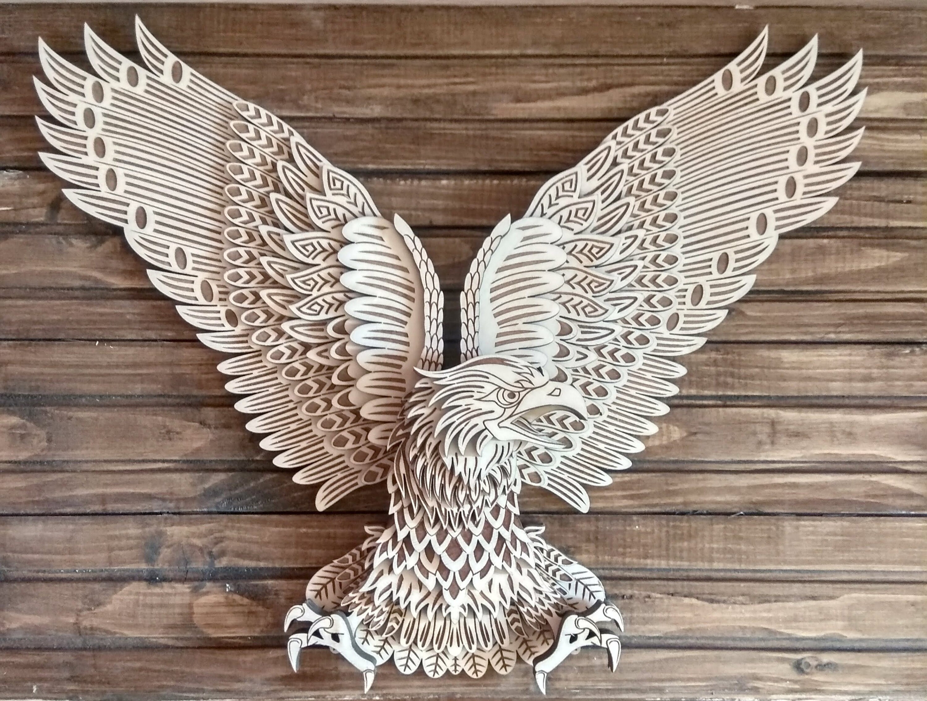 Bald Eagle Wood Wall Hanging 3D Eagle Wall Decor Multilayer | Etsy