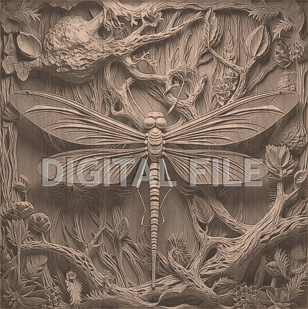 Laser Engraving Files, Dragonfly, 3D Illusion, Wood Engraving ...