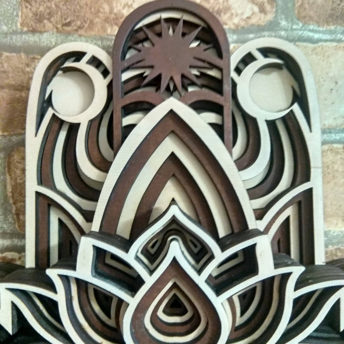 Layered Wooden Hamsa Hand Wall Hanging: Hand of Fatima Mandala - Etsy