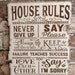 Big House Rules Sign, Wood Family House Rules, House Rules Wall Art. - Etsy