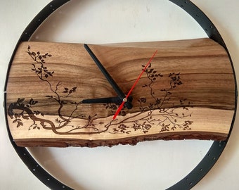 Walnut Live Edge Clock - Etsy
