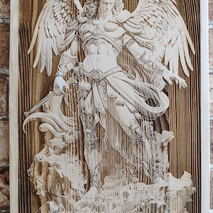 Archangel, Wood Burning Art, Laser Engraving Modern Christian Art. - Etsy