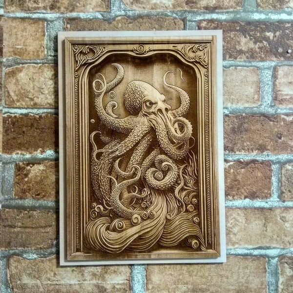 Wood Octopus Wall Art - Etsy