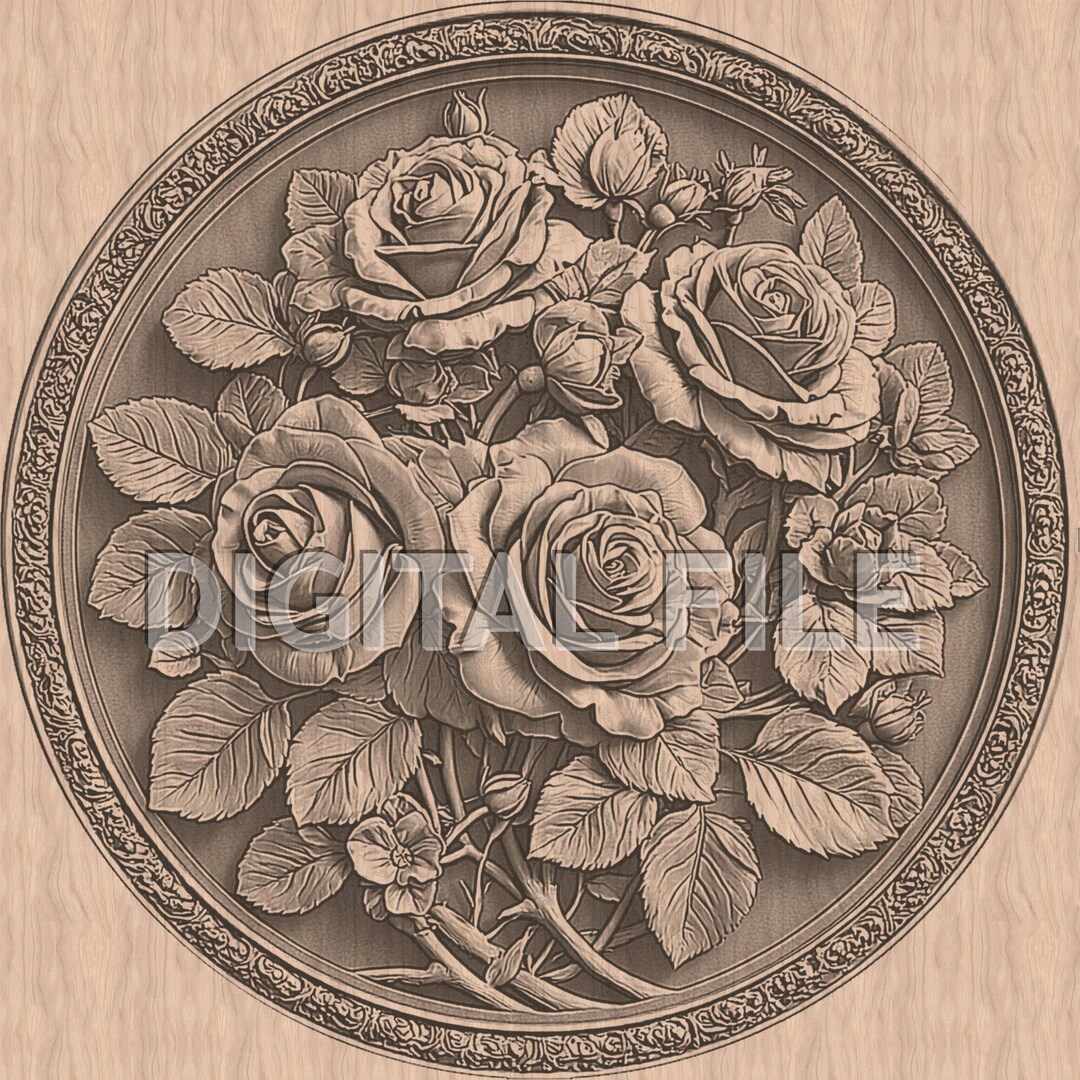 Roses, 3D Illusion, Wood Engraving, Glowforge Laser Ready, Xtool Files ...