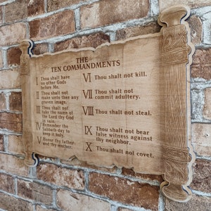 10 Commandments, Laser Engraved Bible Verse Wall Art, Religious Gift ...