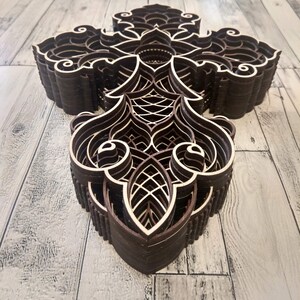 Layered Wooden Cross, Wooden Crucifix, Religious Home Decor. - Etsy