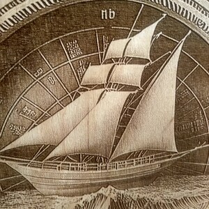 Sailboat Art, 3D Illusion Wood Burning Art, Laser Engraved Nautical ...