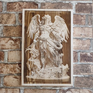 Archangel, Wood Burning Art, Laser Engraving Modern Christian Art. - Etsy