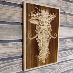 Wood Burning Green Man, Wizard of Forest Wall Sign. - Etsy