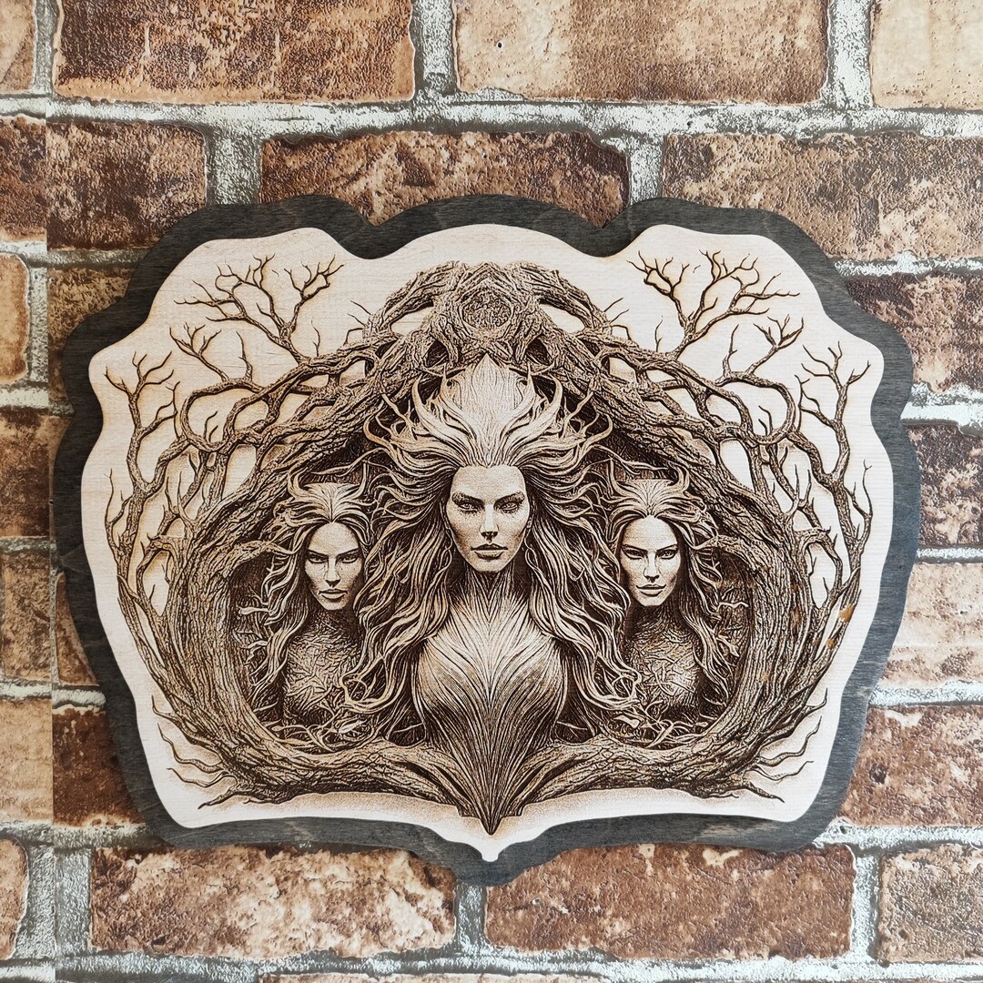 Hecate, Triple Goddess, 3D Illusion Wood Laser Engraving Wall Sign. - Etsy