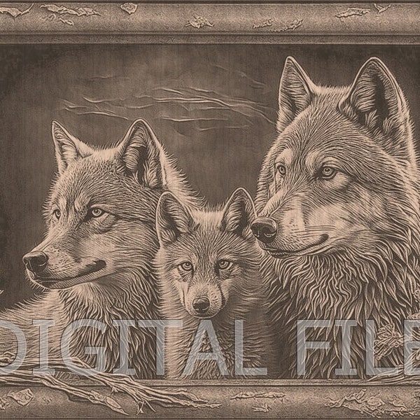 Laser Engraving Files Wolf - Etsy