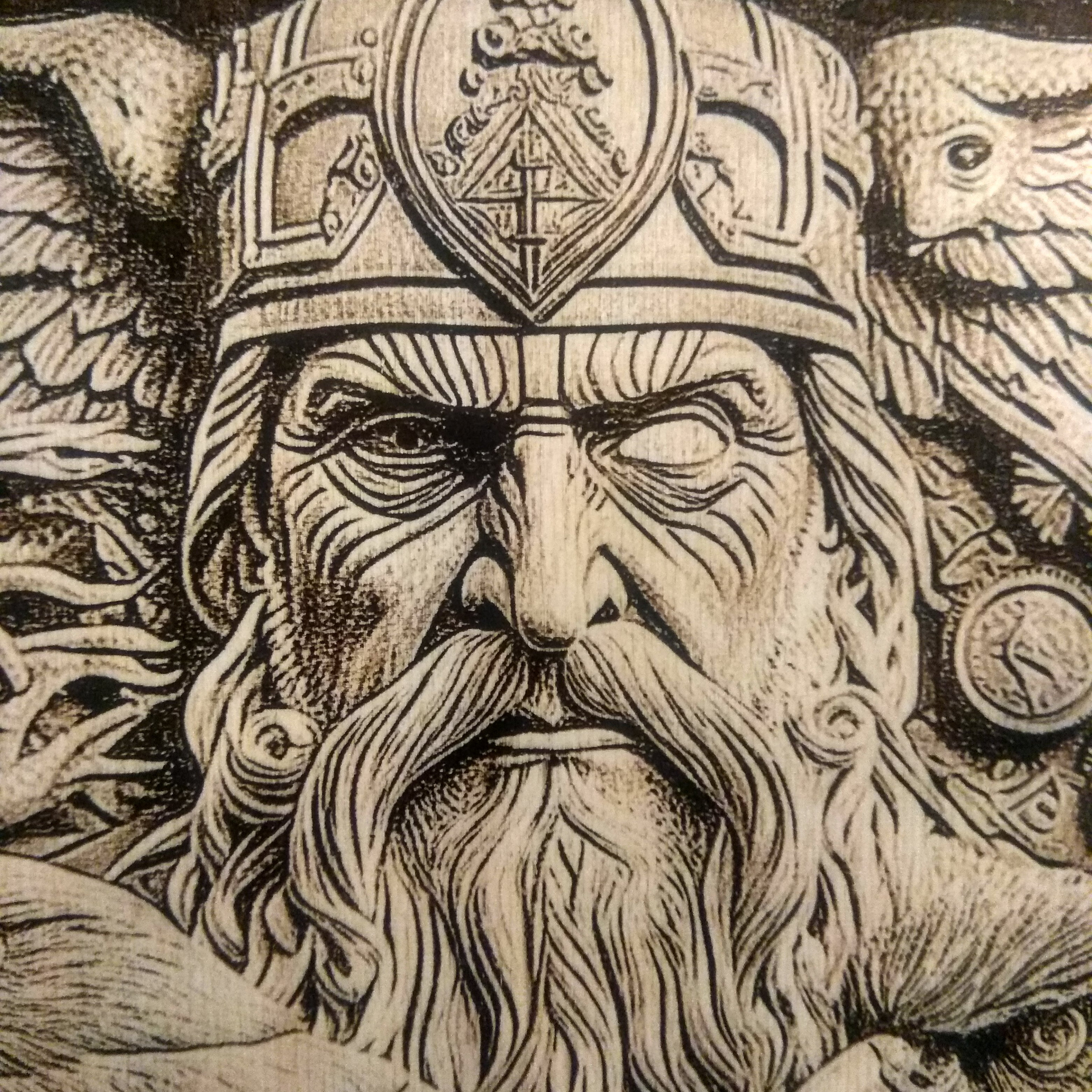 Wood Burning Odin Art Norse Mythology Viking Decor Wood - Etsy