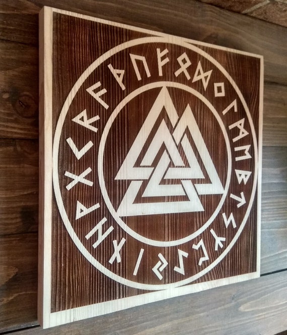 Wood Burning Viking Symbol Valknut Wall Art Norse Mythology - Etsy