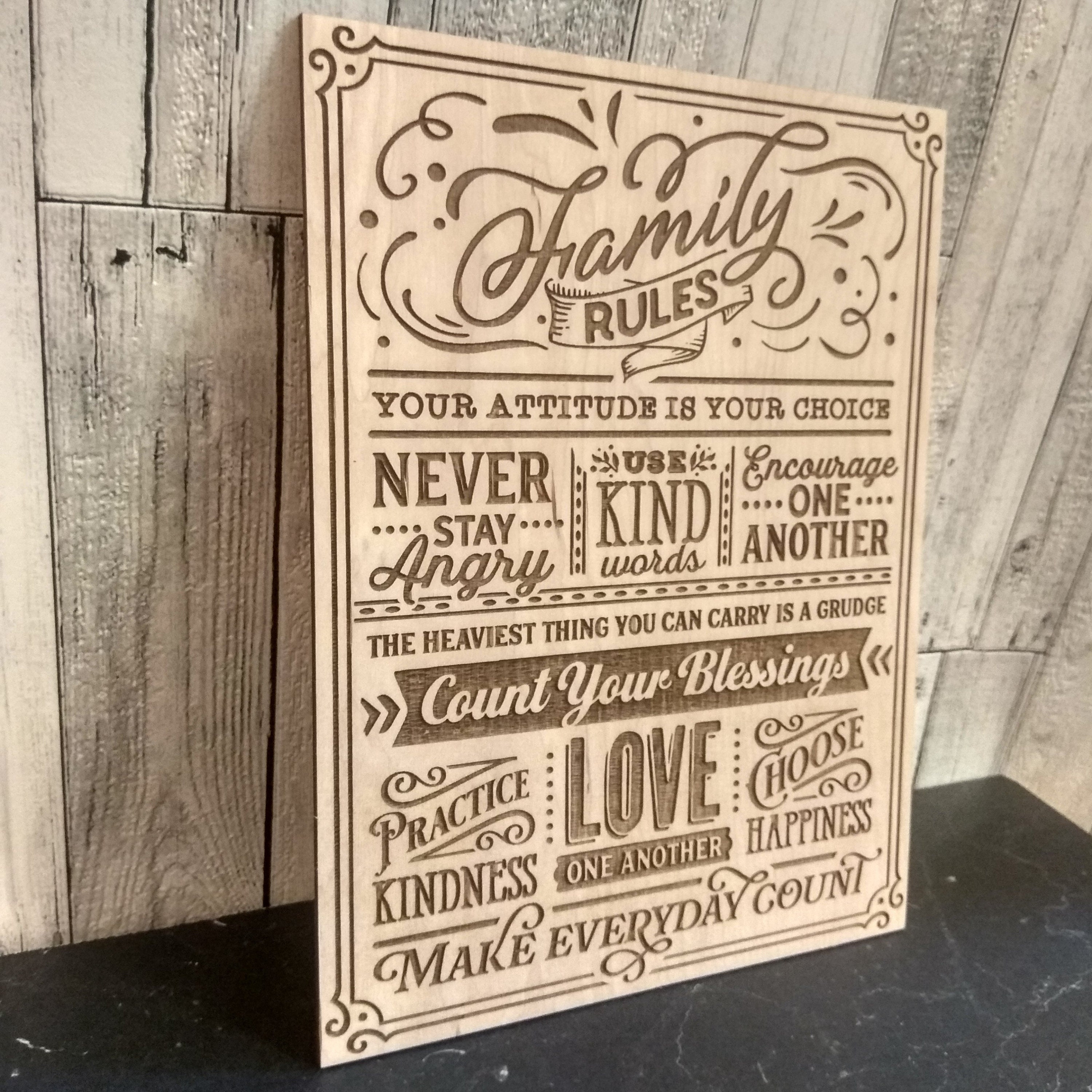 Family Rules Wood Sign House Rules Sign Custom Wood Sign. | Etsy