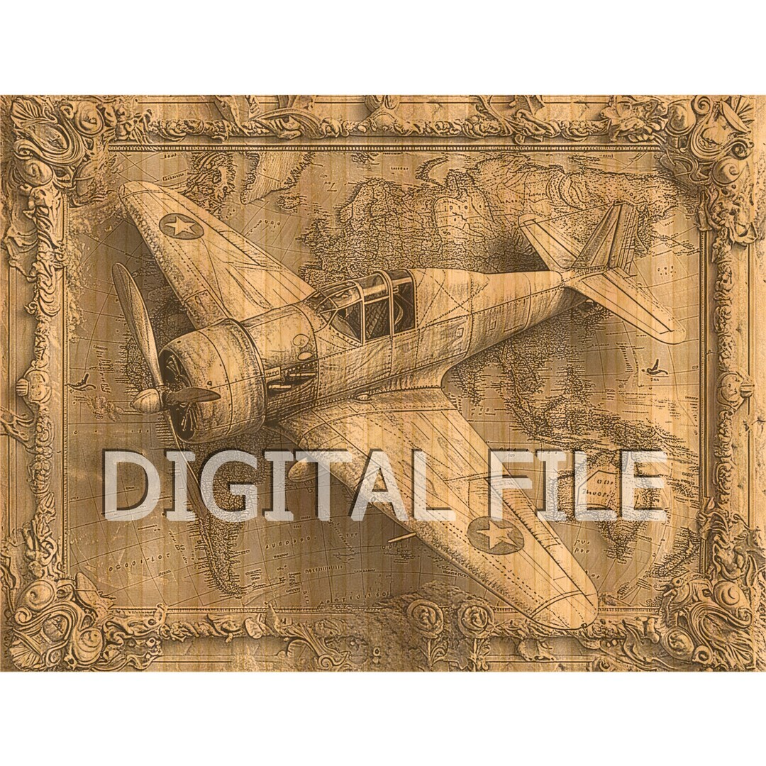 Laser Engraving Files, Airplane 3D Illusion, Wood Engraving, Glowforge ...