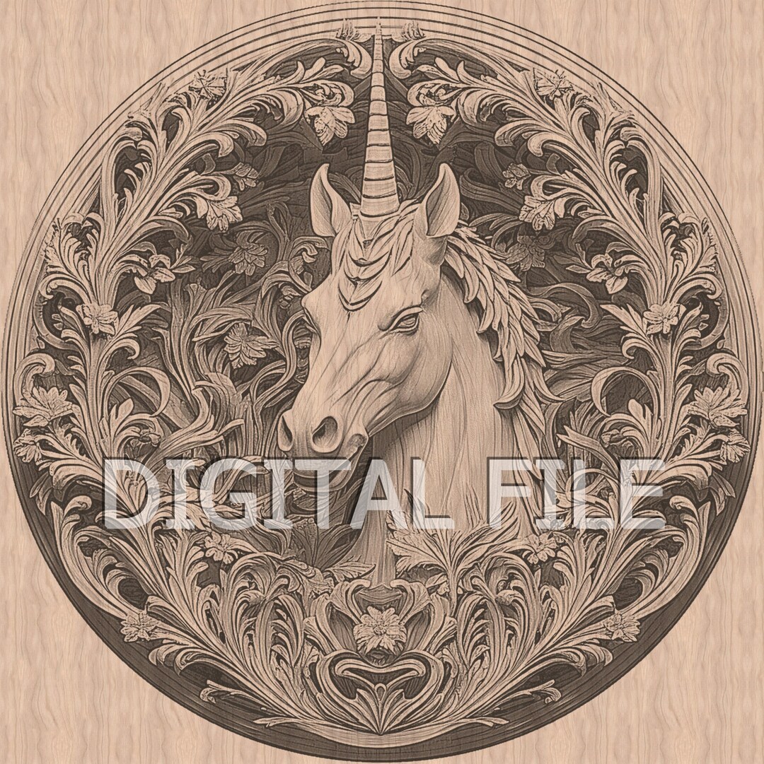 Laser Engraving Files, Unicorn Head Png, 3D Illusion, Wood Engraving ...