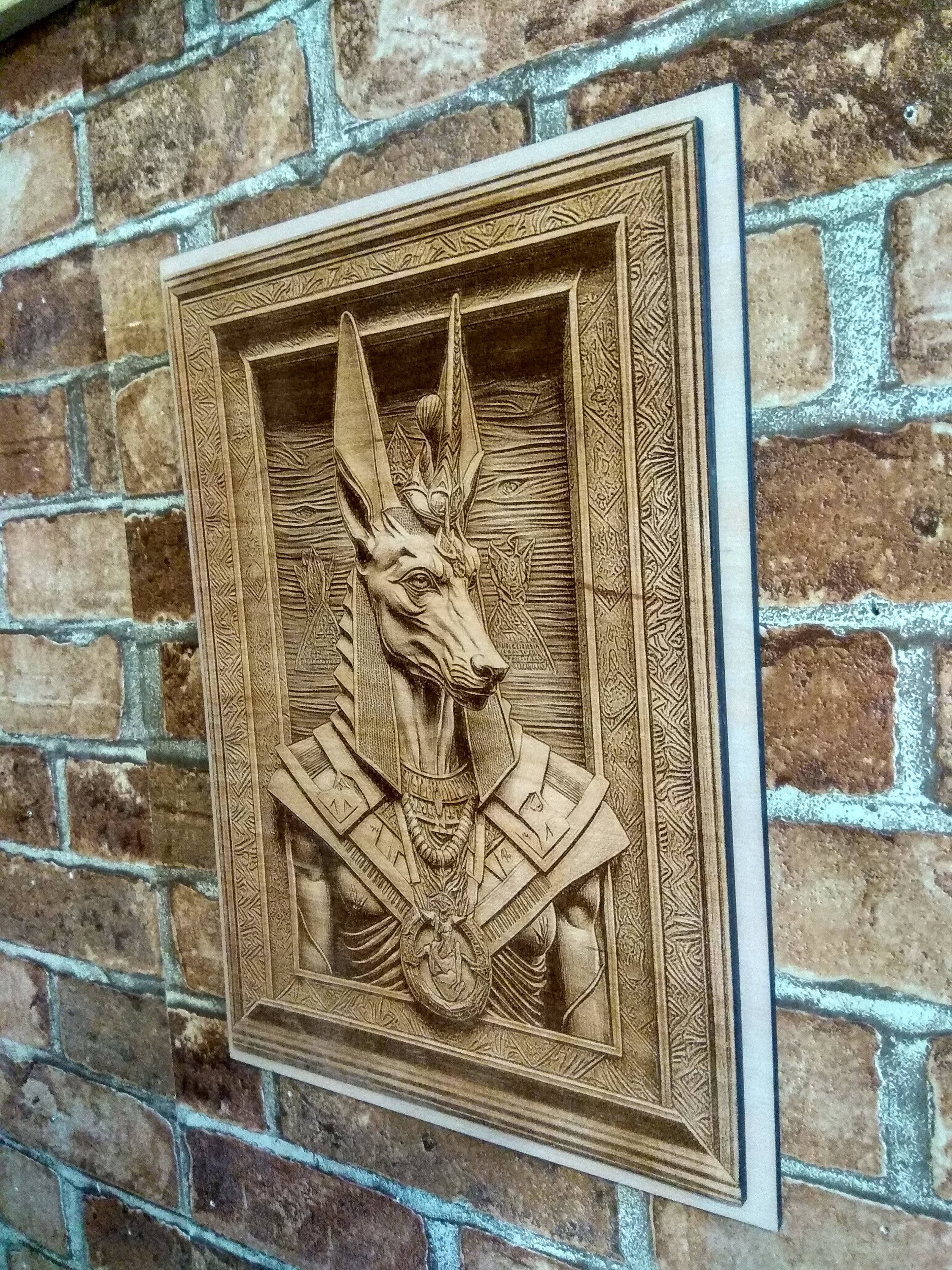 Anubis Wood Wall Decor: 3D Laser Engraved Egyptian Mythology Art - Etsy