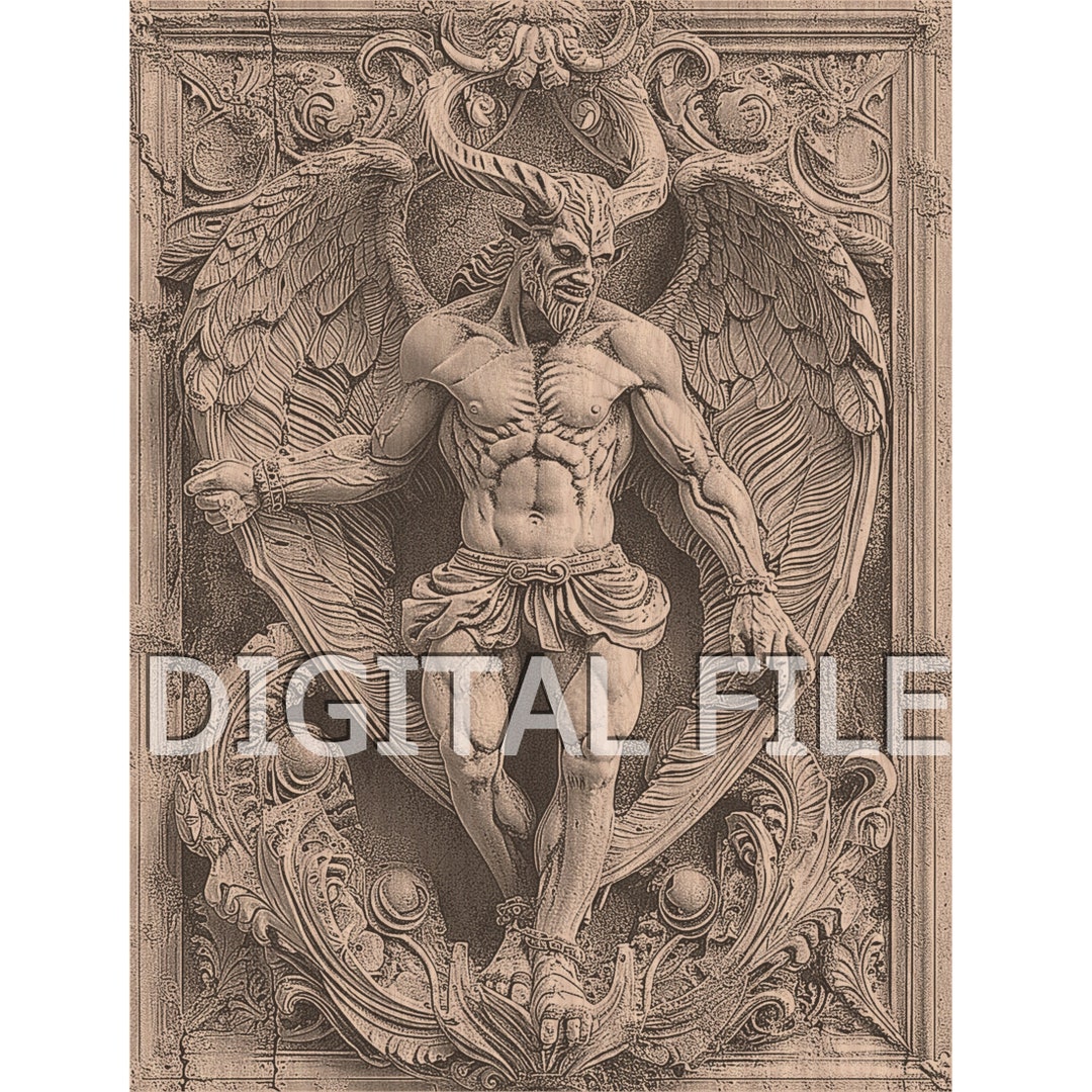 Laser Engraving Files, Satan, 3D Illusion, Wood Engraving Gothic Art ...