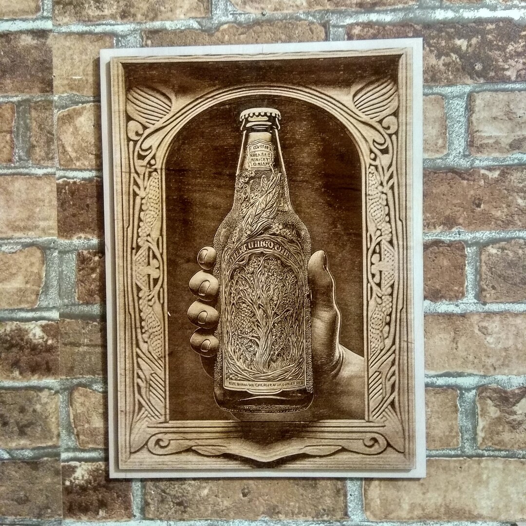 Home Bar Sign, 3D Illusion Beer Sign, Wood Laser Engraving Home Bar ...