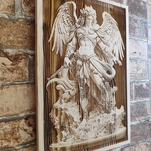 Archangel, Wood Burning Art, Laser Engraving Modern Christian Art. - Etsy