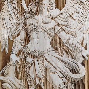 Archangel, Wood Burning Art, Laser Engraving Modern Christian Art. - Etsy