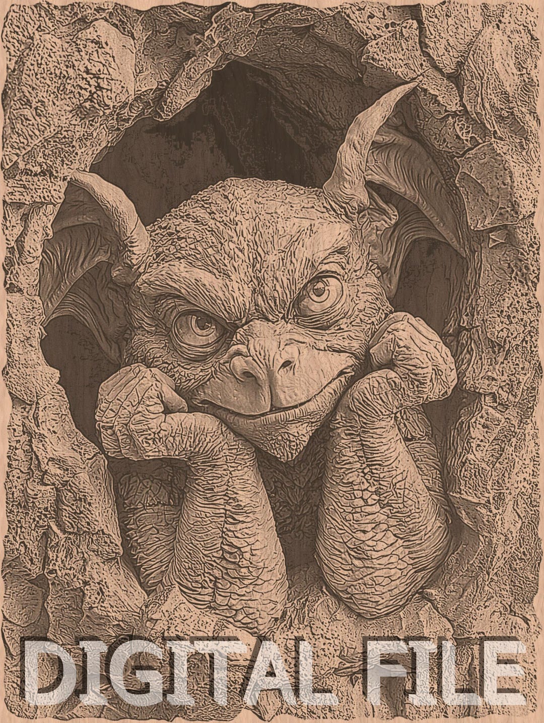 Laser Engraving Files, Gargoyle Png, 3D Illusion, Wood Engraving ...
