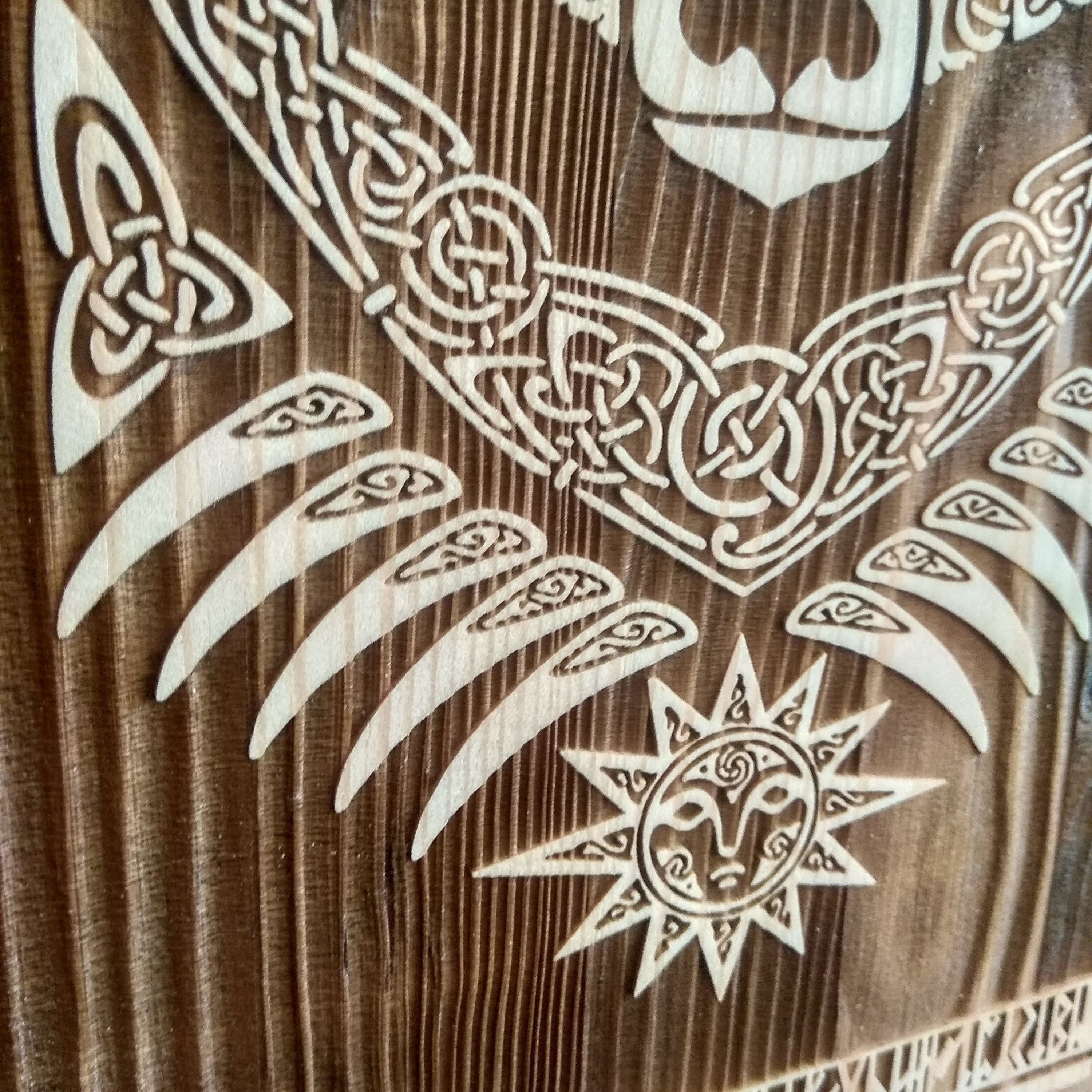 Wood Burning Celtic Bear Wall Art, Forest Lord , Norse Mythology Decor ...