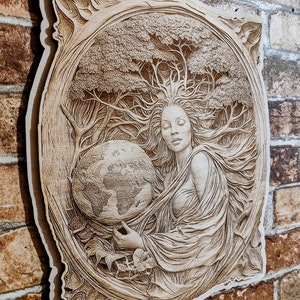 Gaia Griechische Göttin, Erdmutter, griechische Mythologie Holz Laser ...