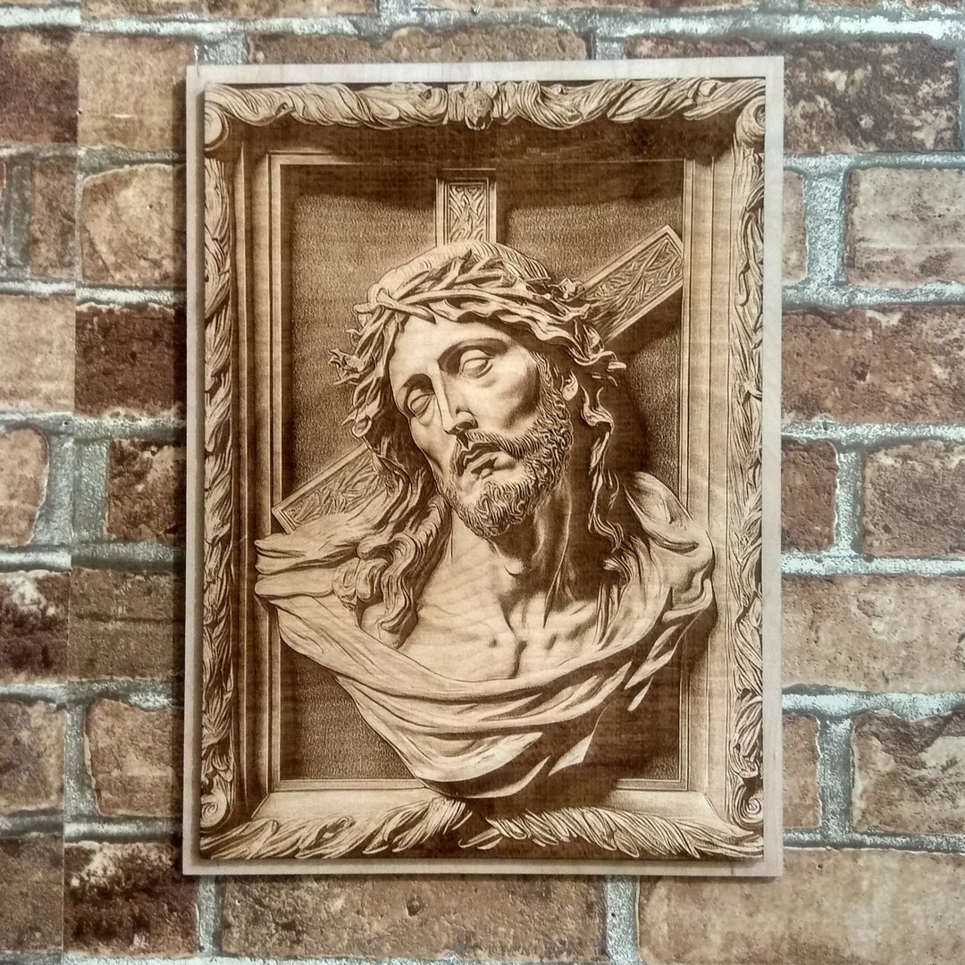 Jesus Christ, 3D Illusion Laser Engraved Religious Icon, Orthodox ...