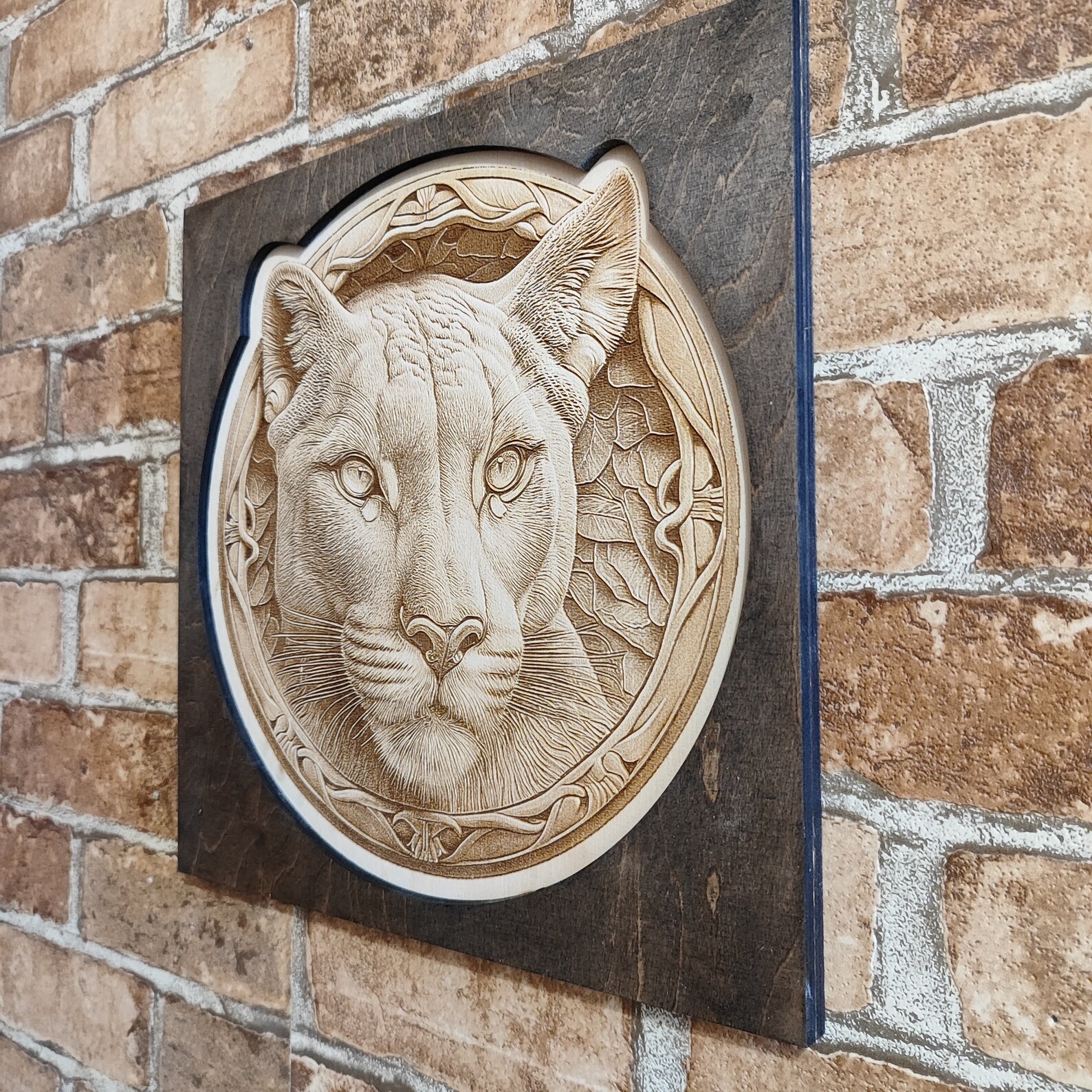 Cougar, Laser Engraving Woodland Animals Wall Decor, Landscape Art - Etsy