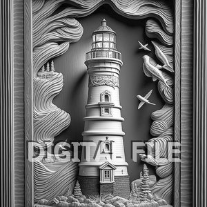 Laser Engraving Files, Lighthouse, 3D Illusion, Wood Engraving ...