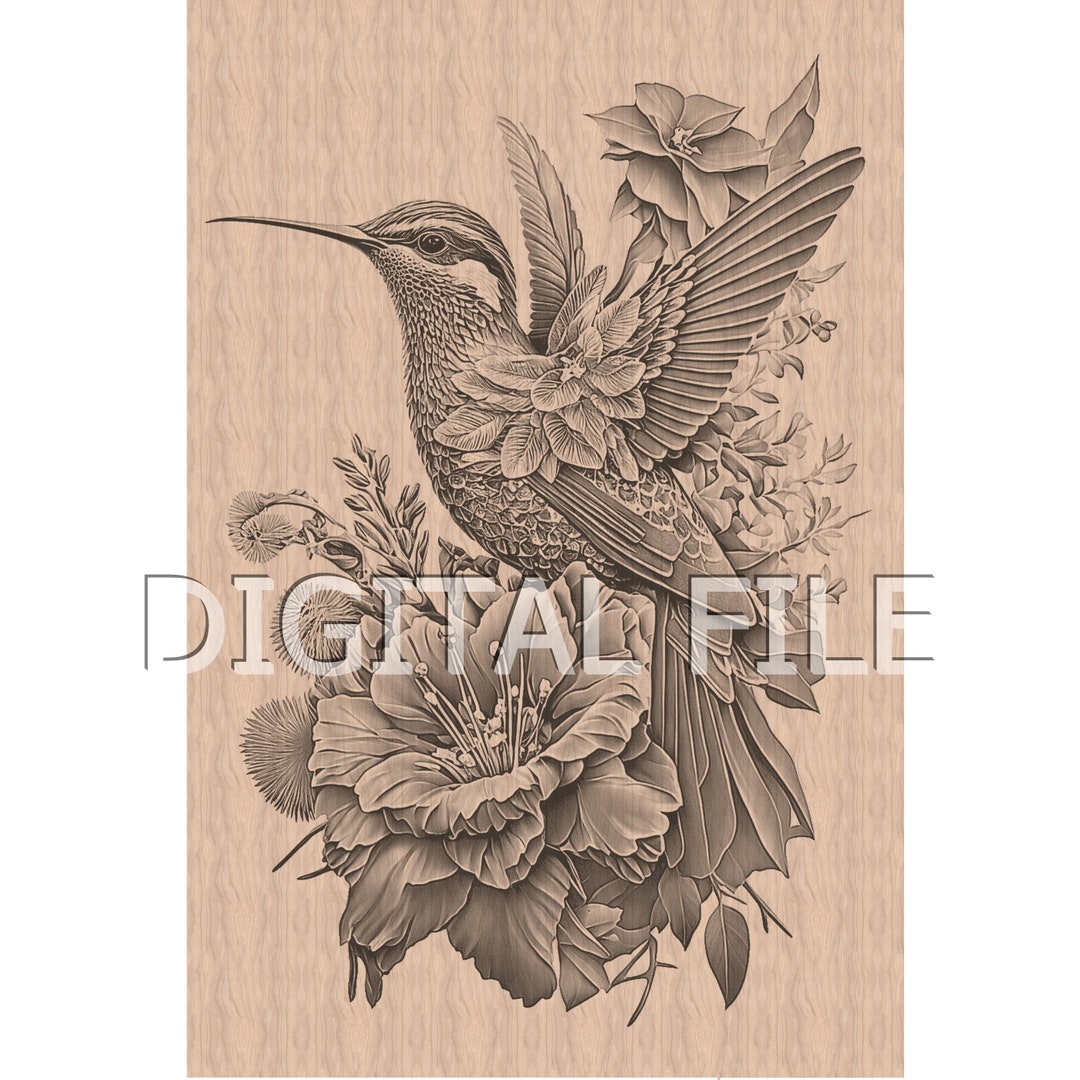 Hummingbird 3D Illusion Laser Engraving Files: Glowforge Ready (digital ...