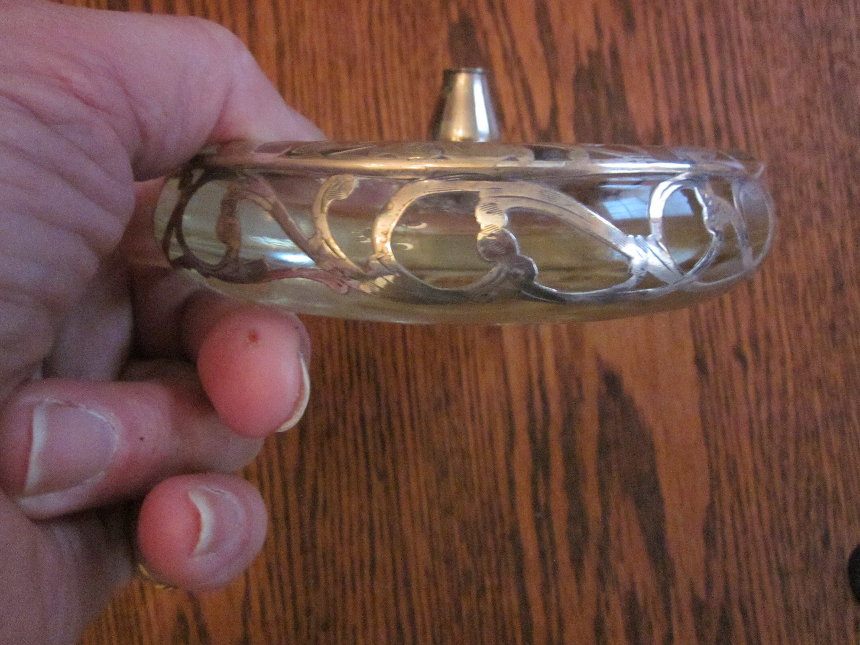 An Art Nouveau Sterling Silver Overlay on Crystal Cigar - Etsy