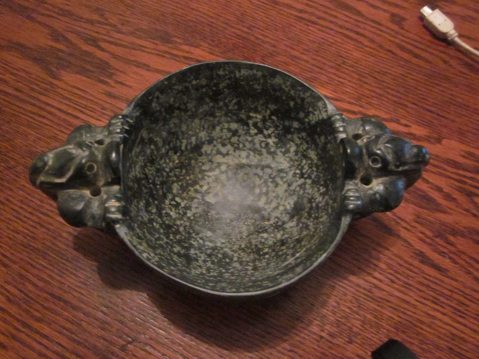 1 Chinese Dark Stone S.G. 2.77 Double Demon Bowl, Erosion earth Safe - Etsy